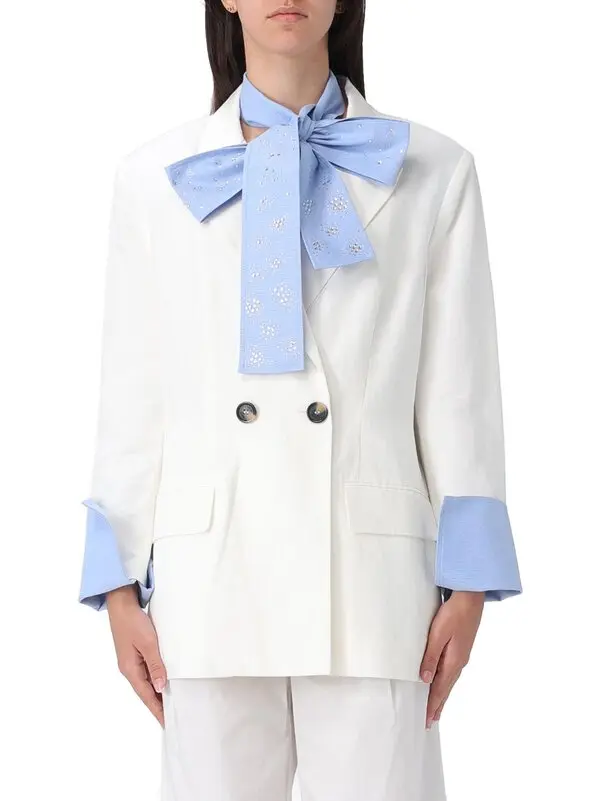Liu Jo Shirt With Embroidered Bow Detail - Sky