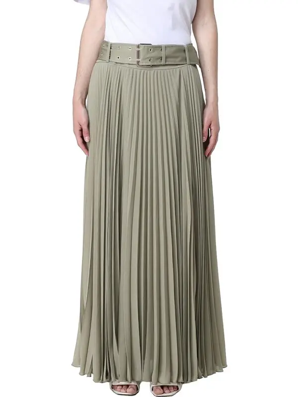 Liu Jo Pleated Maxi Skirt With Belt Detail - Green