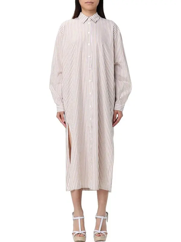 MC2 SAINT BARTH Striped Shirt Dress - Sky