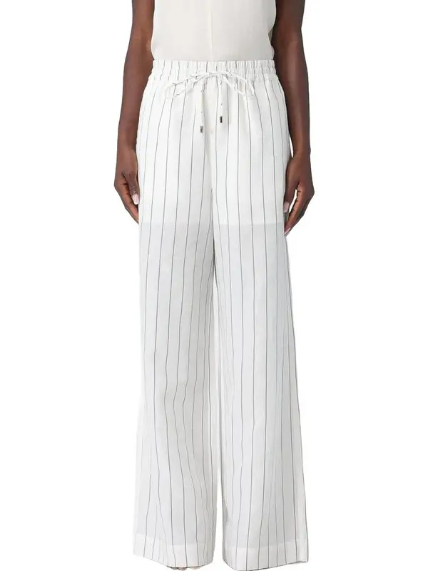 Liu Jo Striped Wide Leg Trousers - White