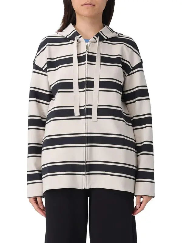 Max Mara Striped Zip-up Hoodie - Blue