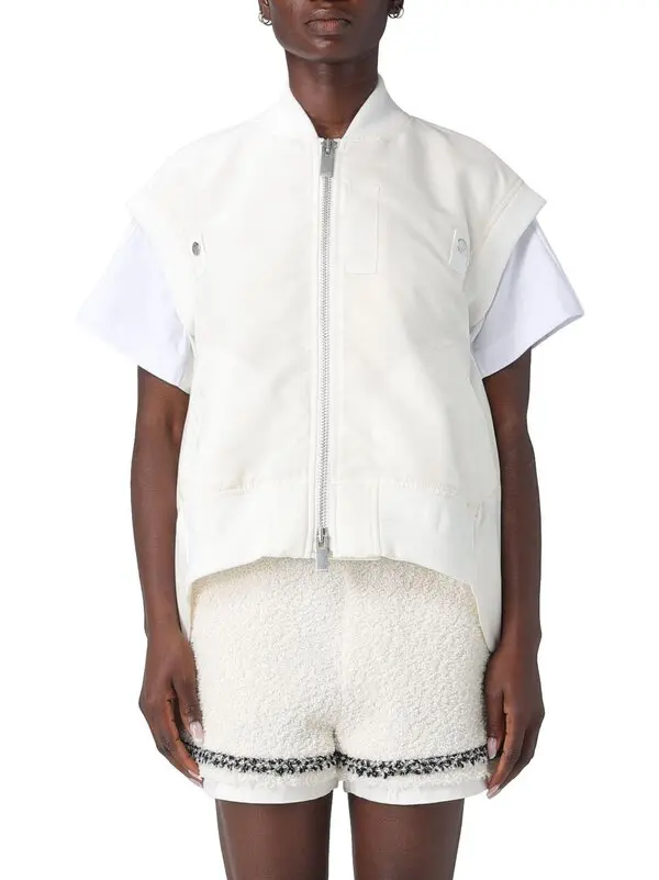 Sacai Nylon Bomber Vest - White
