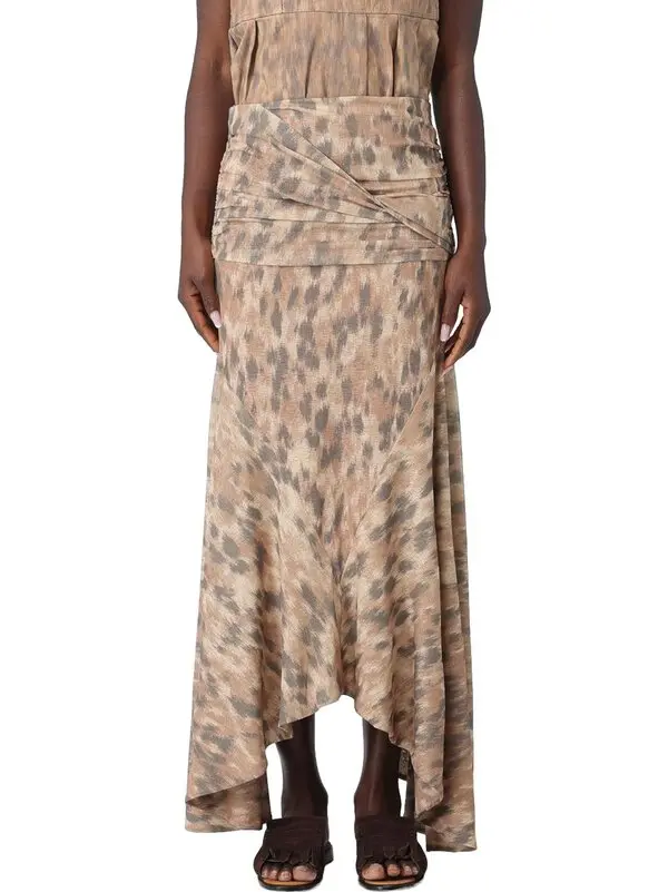 GANNI Camouflage Recycled Polyester Skirt - Beige