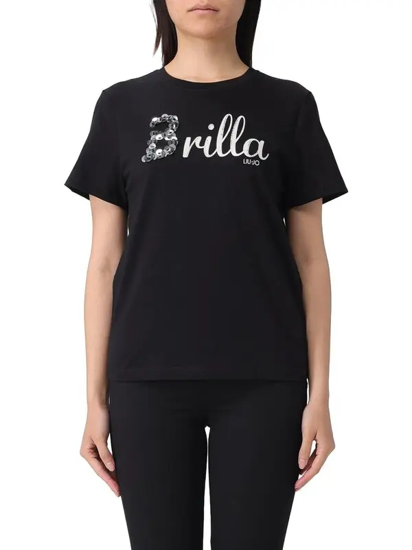 Liu Jo Embellished Logo T-shirt - Black