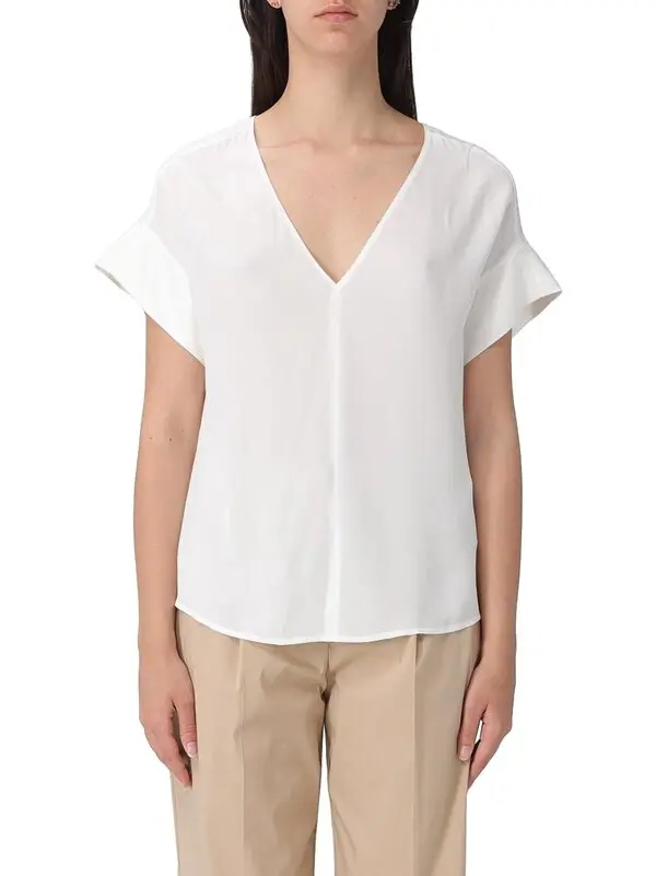 Liu Jo V-neck Top With Ruffle Sleeves - White
