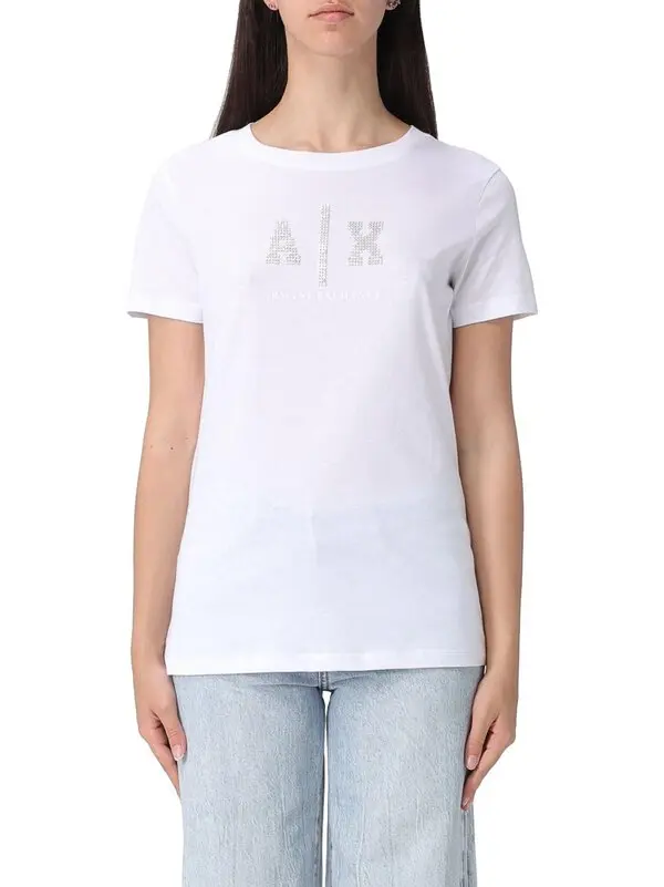 Armani Exchange Embellished Logo T-shirt - White