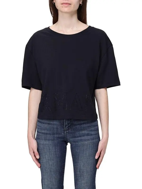 Armani Exchange Embellished Logo T-shirt - Black