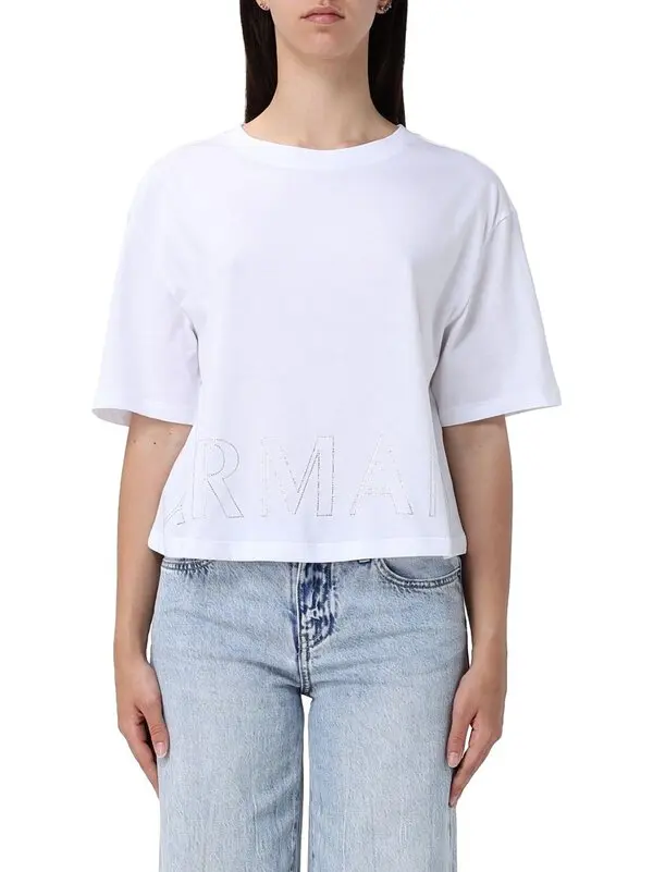 Armani Exchange Embellished Logo T-shirt - White