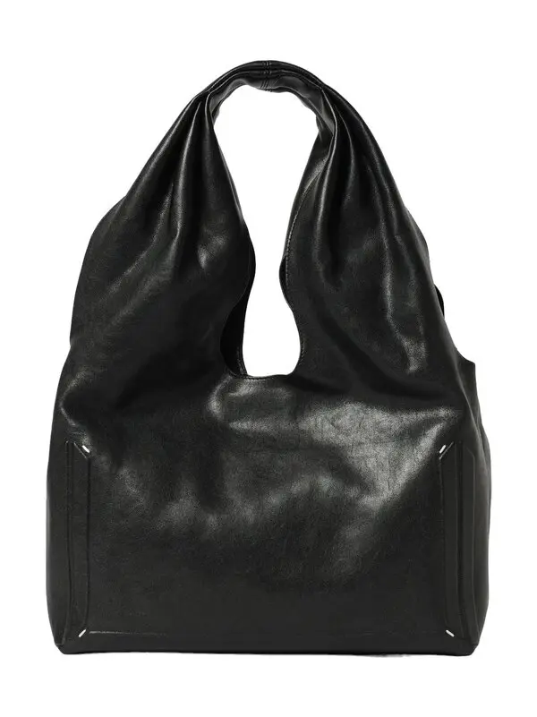 MAISON MARGIELA Box Smooth Lambskin Tote Bag With Double Handle - Black