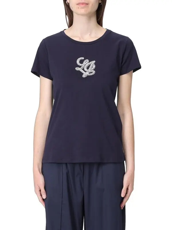 Liu Jo Embellished Logo T-shirt - Blue