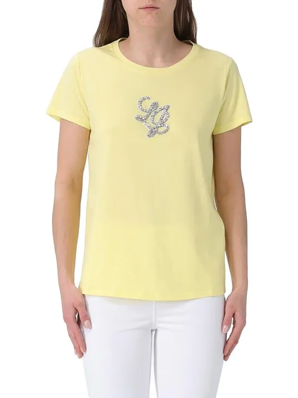 Liu Jo Embellished Logo T-shirt - Yellow
