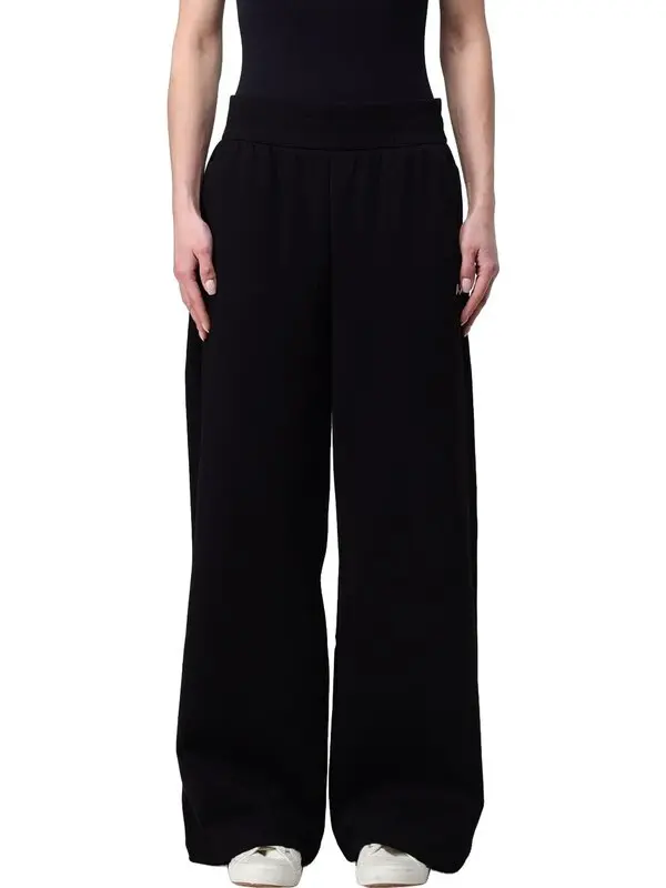 Armani Exchange Logo Detail Wide Leg Trousers - Black