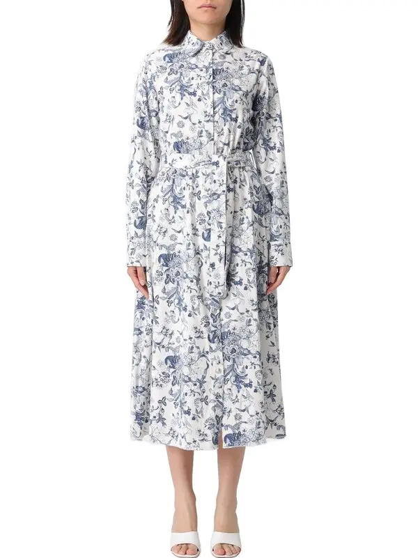 Liu Jo Floral Print Shirt Dress - White