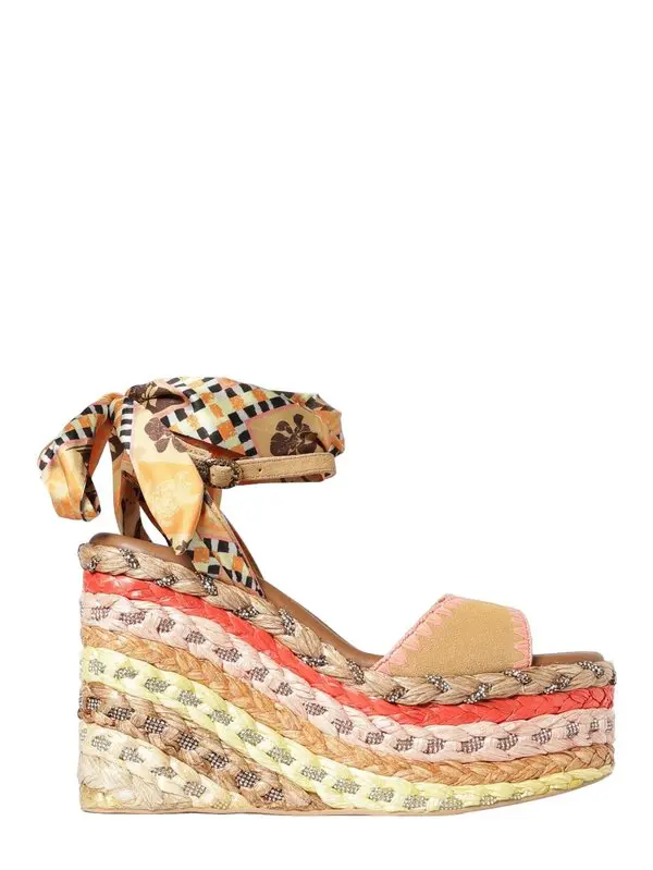 Kurt Geiger Heeled Wedge Sandals - Mustard
