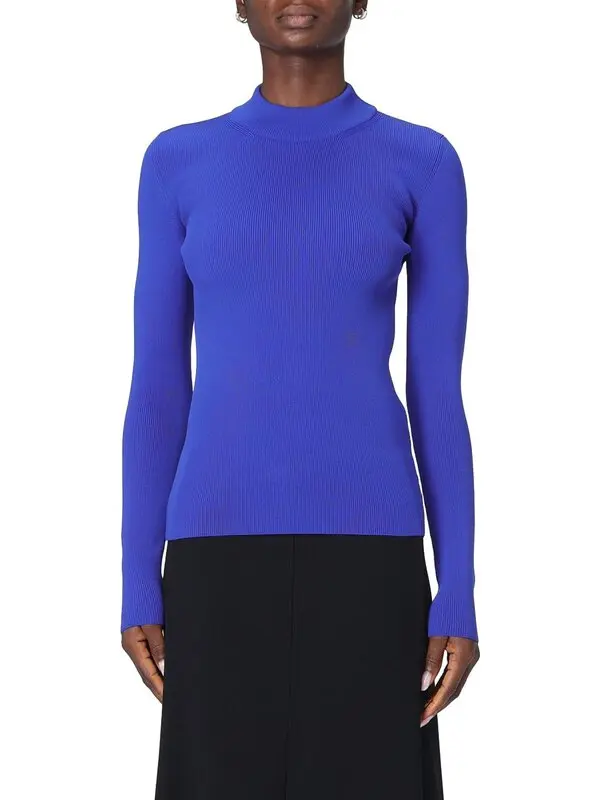 JIL SANDER Ribbed High Neck Pullover - Blue