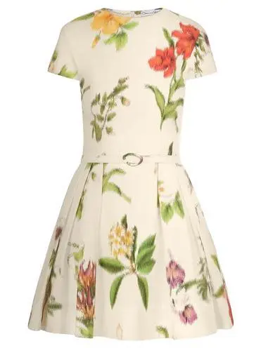 Oscar De La Renta Chiné Dominican Mixed-cotton Poplin Dress - Floral
