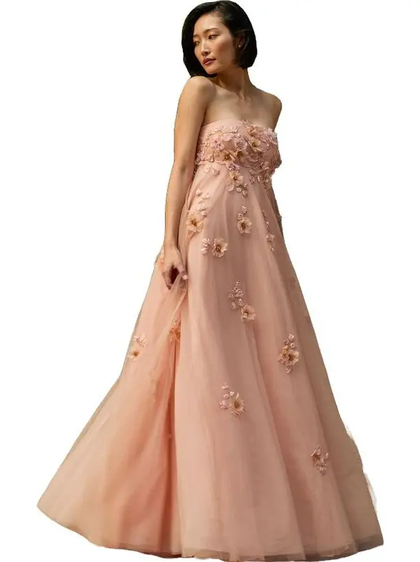 Sachin & Babi Embroidered Gown - Neutral / Floral
