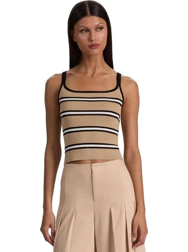 Alice + Olivia Shana Striped Ribbed Knit Tank - Stripe