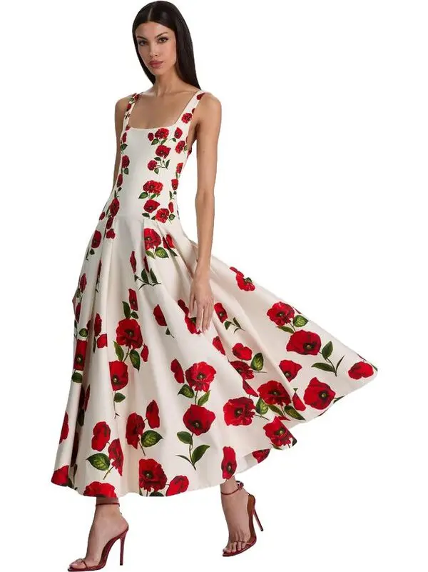 Alice + Olivia Adley Drop Waist Dress - Natural