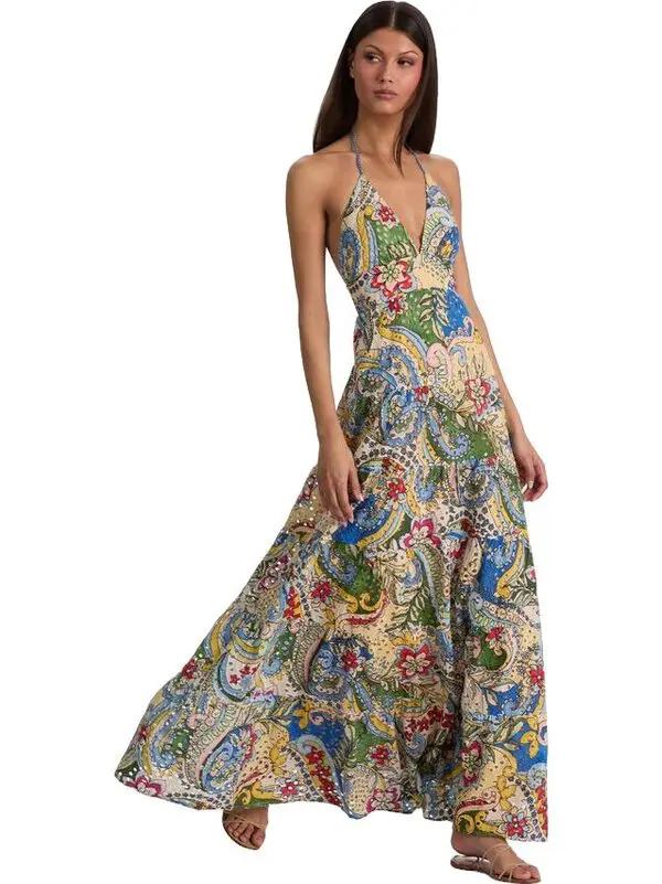 Alice + Olivia Karolina Tie Maxi Dress - Red