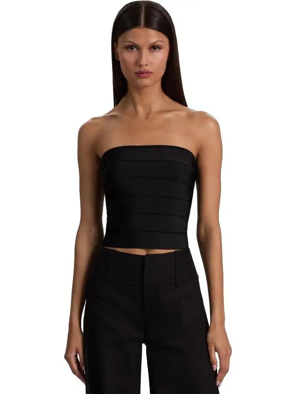 Alice + Olivia Alison Bandage Tube Top - Black