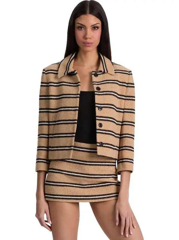Alice + Olivia Weston Cropped Jacket - Stripe