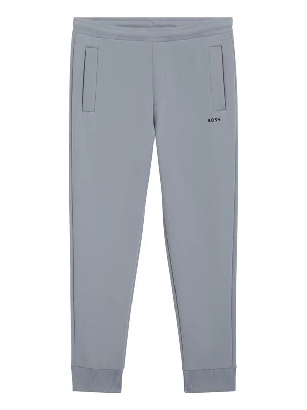 BOSS Cotton-blend Sweatpants With Embroidered Logo - Dark Grey