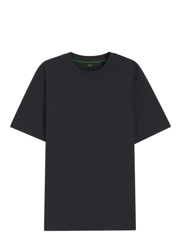BOSS Cotton-piqué T-shirt With All-over Print - Dark Blue