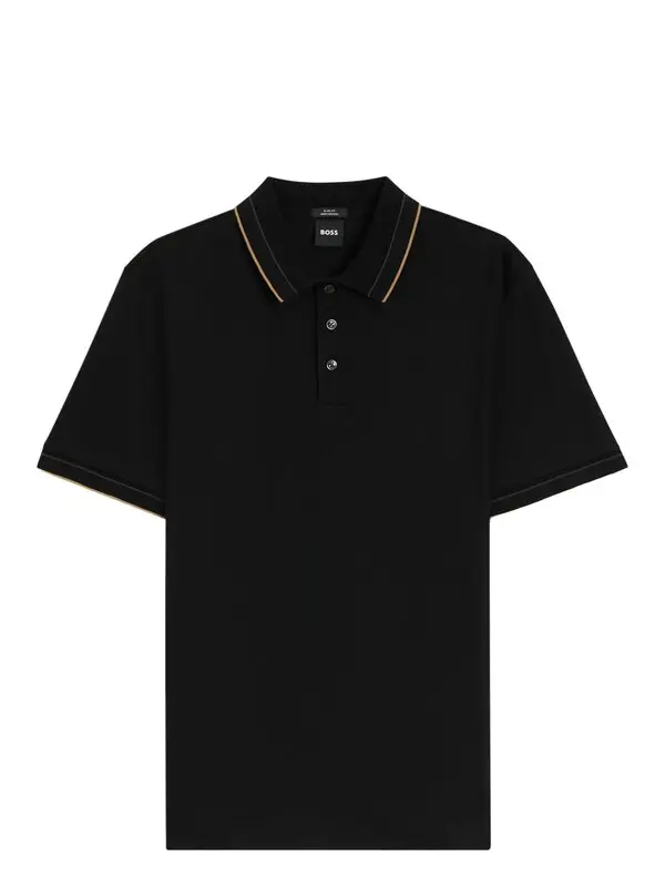 BOSS Slim-fit Polo Shirt In Mercerized Cotton - Black