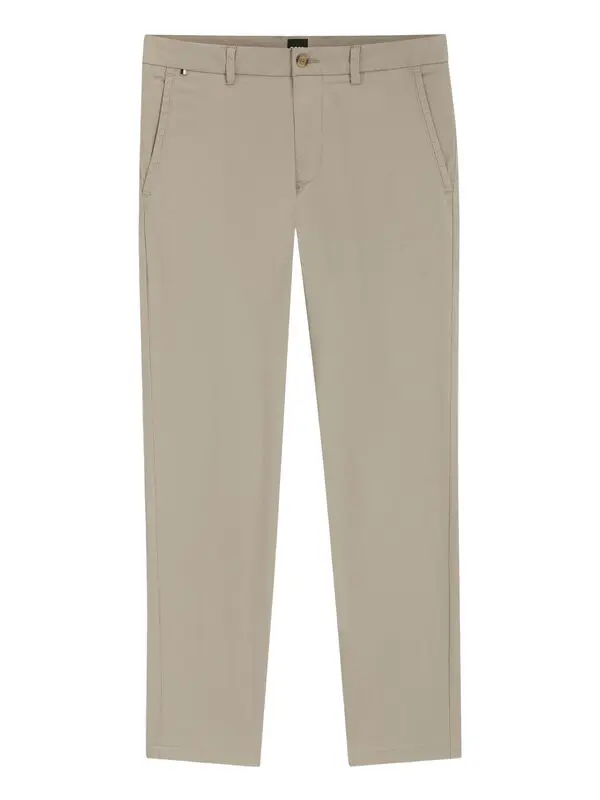 BOSS Slim-fit Stretch-cotton Dobby Pants - Light Beige