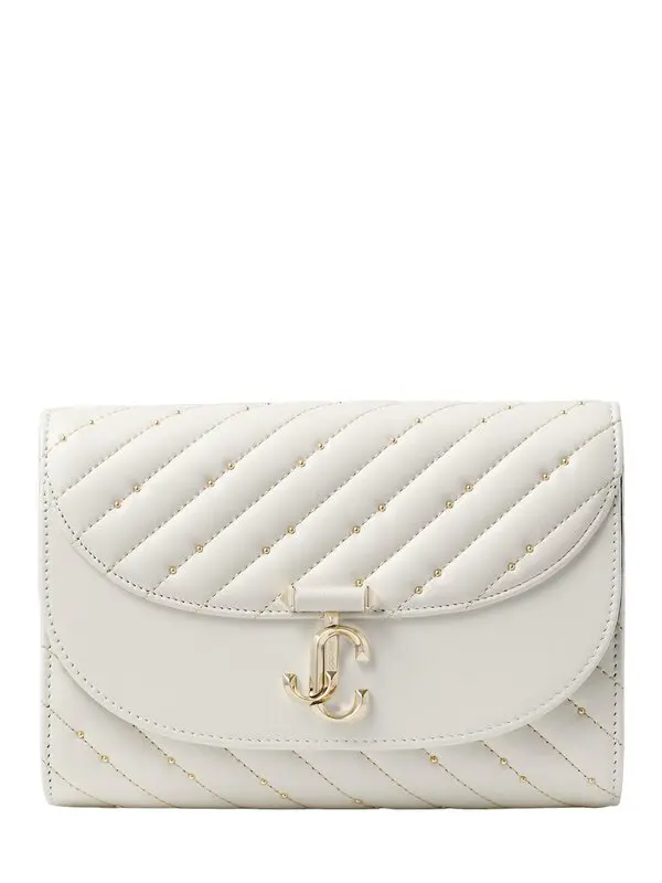 JIMMY CHOO Avenue Curve Clutch Bag - Latte/shiny Gold