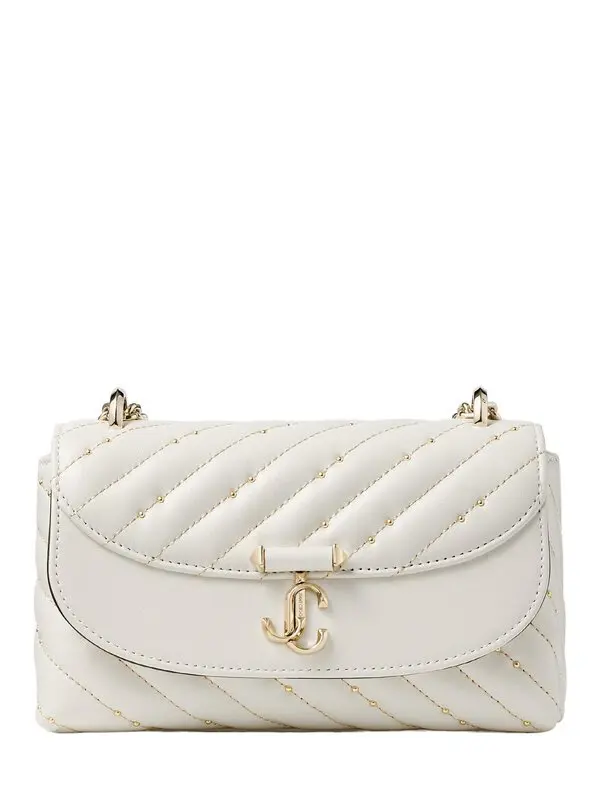 JIMMY CHOO Curve Crossbody Small Quilted Nappa Leather Bag - Latte/shiny Gold