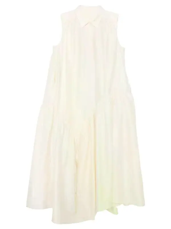 JNBY Sleeveless Asymmetrical Gathered Shirt Dress - Neutrals