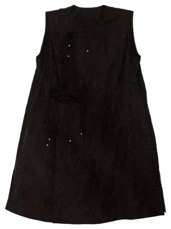 JNBY Sleeveless Floral Embroidered Round Neck Dress - Black