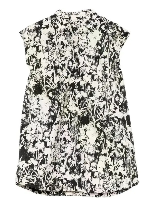 JNBY Floral-print Sleeveless Blouse - Black