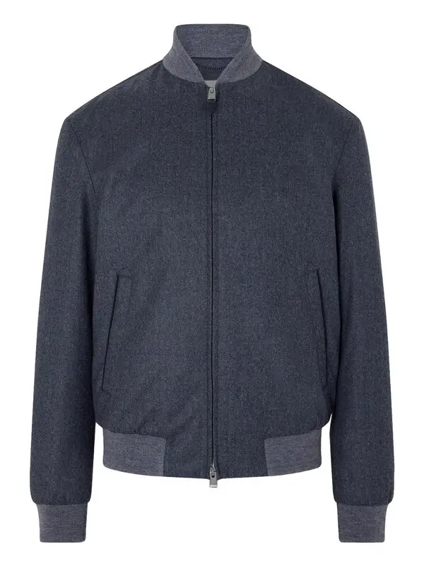 Canali Wool Bomber Jacket - Blue