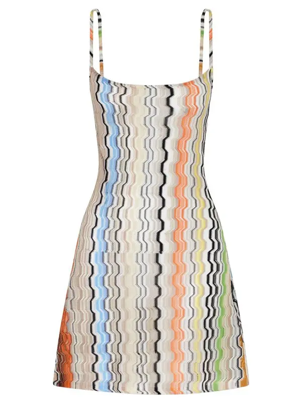 Missoni Striped Metallic Crochet-knit Mini Dress - Multi