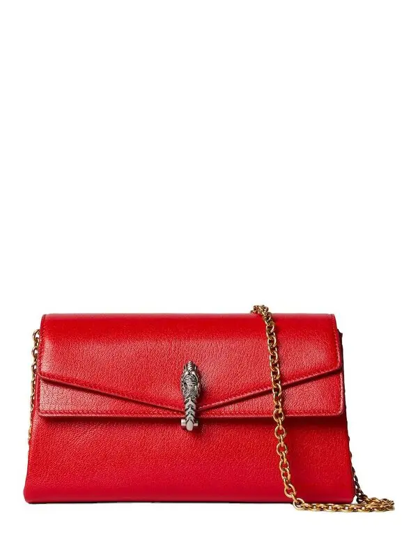 Gucci Dionysus Small Shoulder Bag In Leather - Red