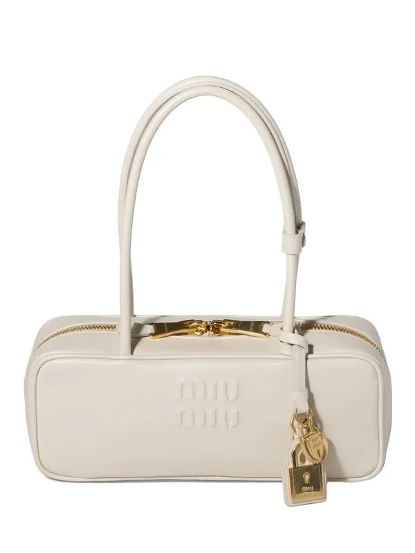 Miu Miu Beau Leather Top Handle Bag - Chalk White