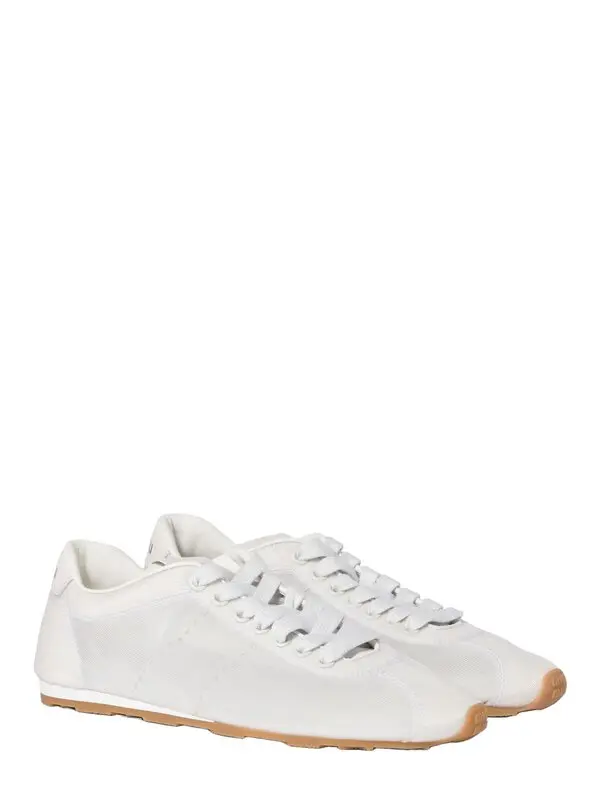 Miu Miu Plume Mesh Fabric Sneakers - White