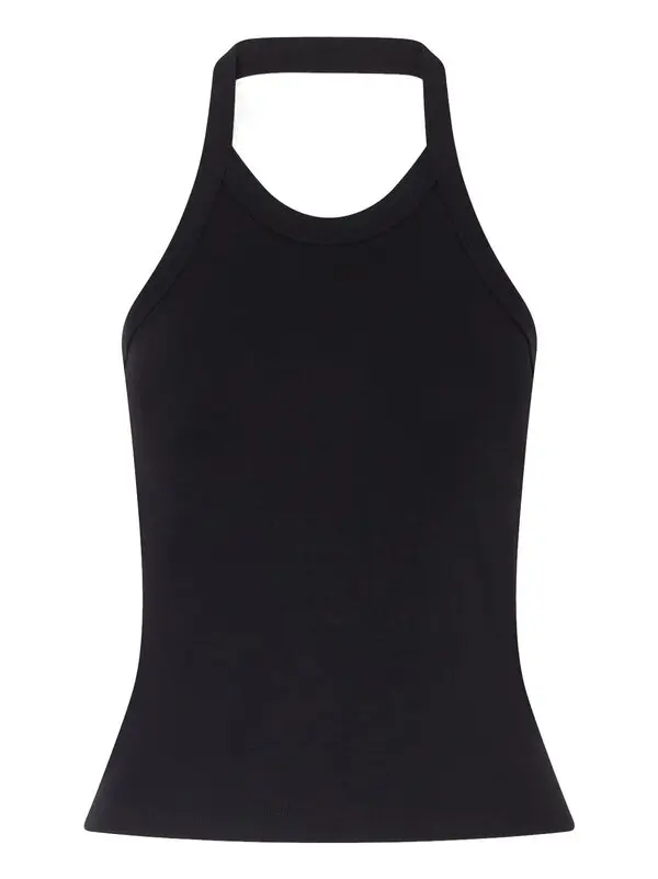 FLORE FLORE Angie Organic Cotton-jersey Halterneck Tank - Black