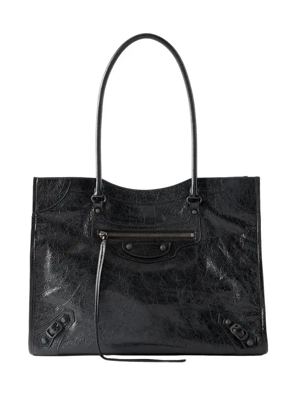 Balenciaga Le City Medium Leather Tote - Black