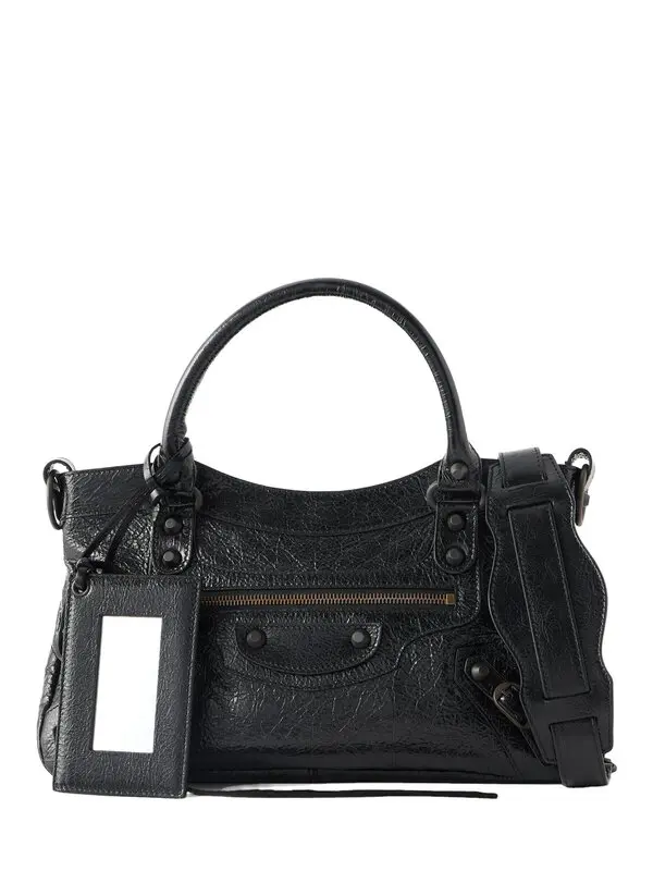 Balenciaga Le City First Leather Shoulder Bag - Black
