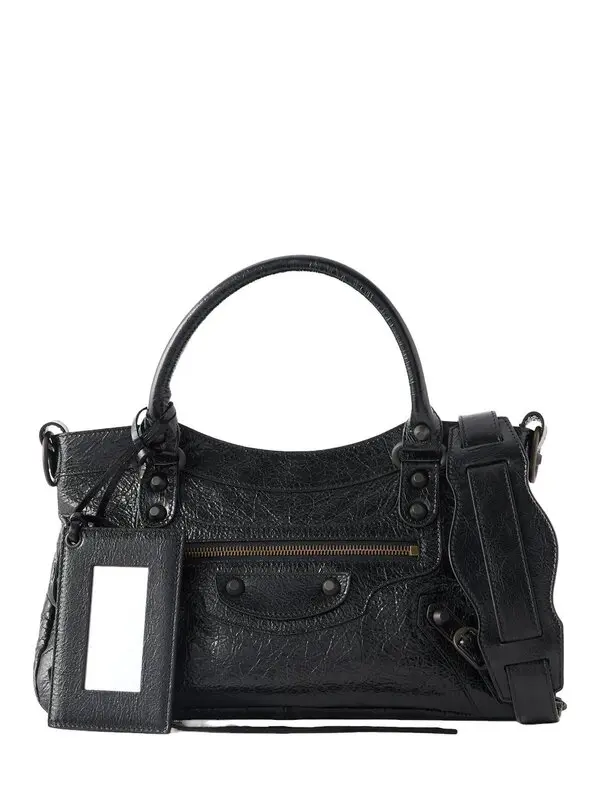 Balenciaga Le City First Leather Shoulder Bag - Black