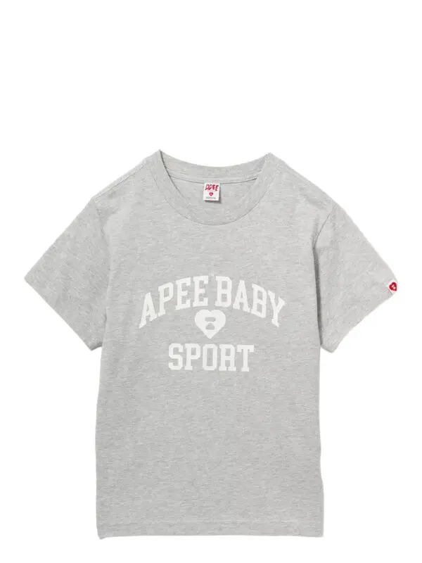 AAPE BY *A BATHING APE Logo Print Crew Neck T-shirt - Grey