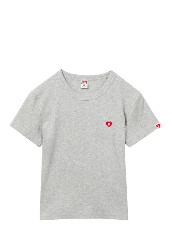 AAPE BY *A BATHING APE Apee™ A Bathing Ape® Heart Logo Patch T-shirt - Grey