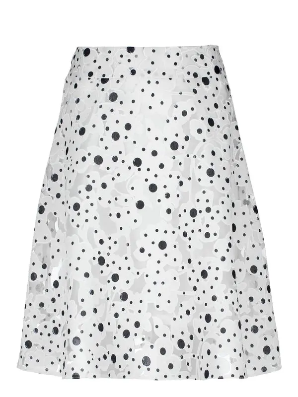 CONQUISTA Polka Dot Cloche Skirt - White
