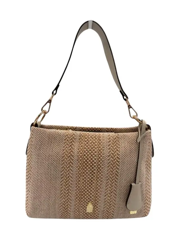 FRANCHETTI BOND Italian Raffia Classic Bag - Beige