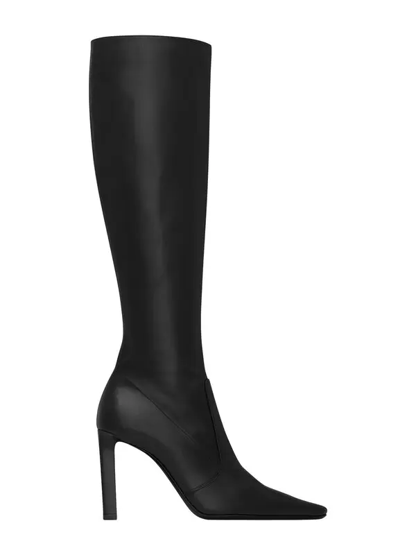 Saint Laurent Francoise Smooth Leather Boots - Black