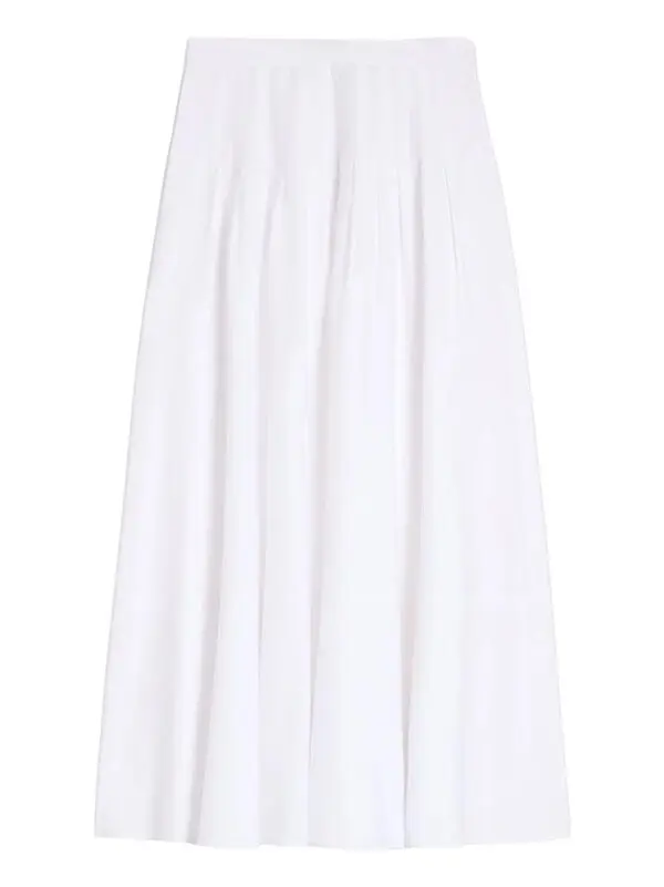 Max Mara Skirt Long Cotton Poplin - White